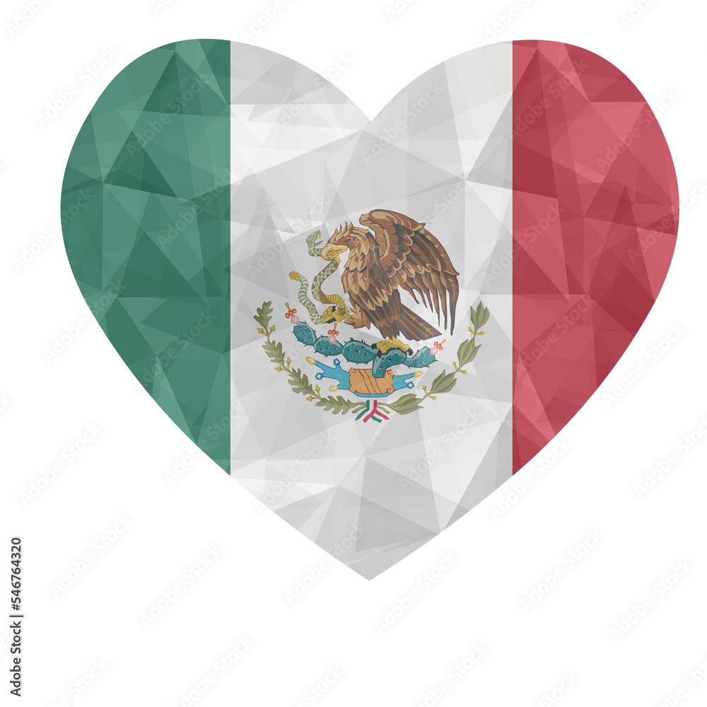 Mexico flag with heart shape icon png Stock Illustration | Adobe Stock
