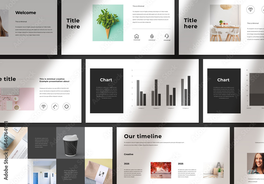 Dark2 Light Presentation Layout. Stock Template | Adobe Stock