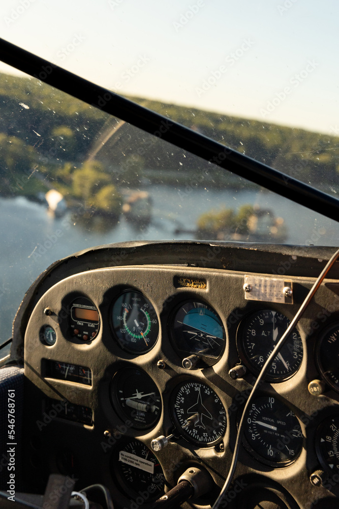Small Plane Cockpits Dials And Controls Stock Photo | Adobe Stock