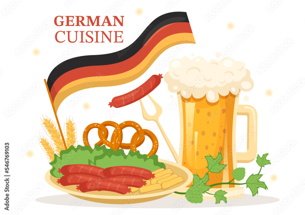 German Food Restaurant with Collection of Delicious Cuisine Traditional ...
