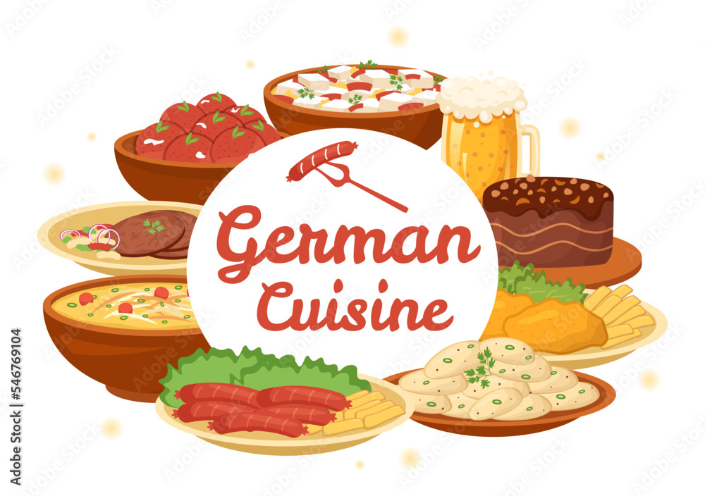 German Food Restaurant with Collection of Delicious Cuisine Traditional ...