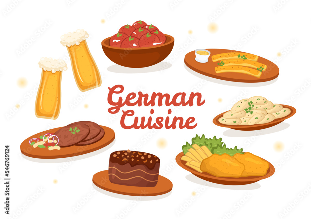 German Food Restaurant with Collection of Delicious Cuisine Traditional ...
