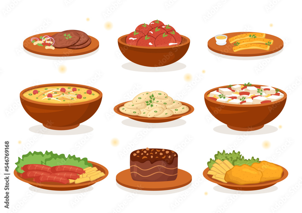 German Food Restaurant with Collection of Delicious Cuisine Traditional ...