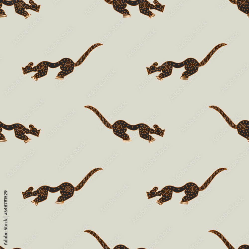 Seamless animal pattern with stylized jaguars. Native American art of ...