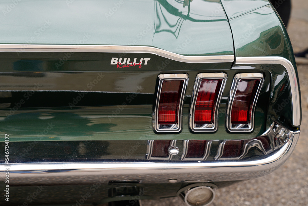 ford mustang bullit racing muscle car logo brand and sign text of us ...