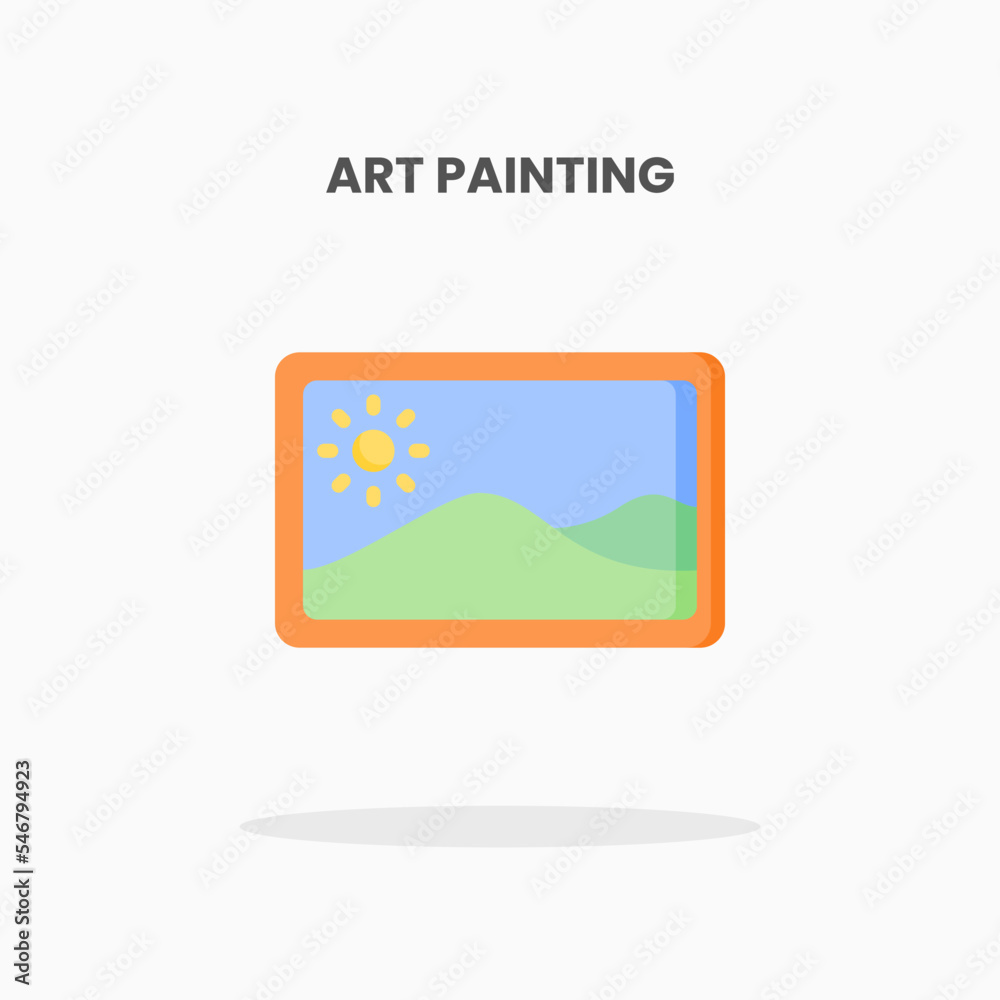 Art Painting icon flat. Vector illustration on white background. Can ...