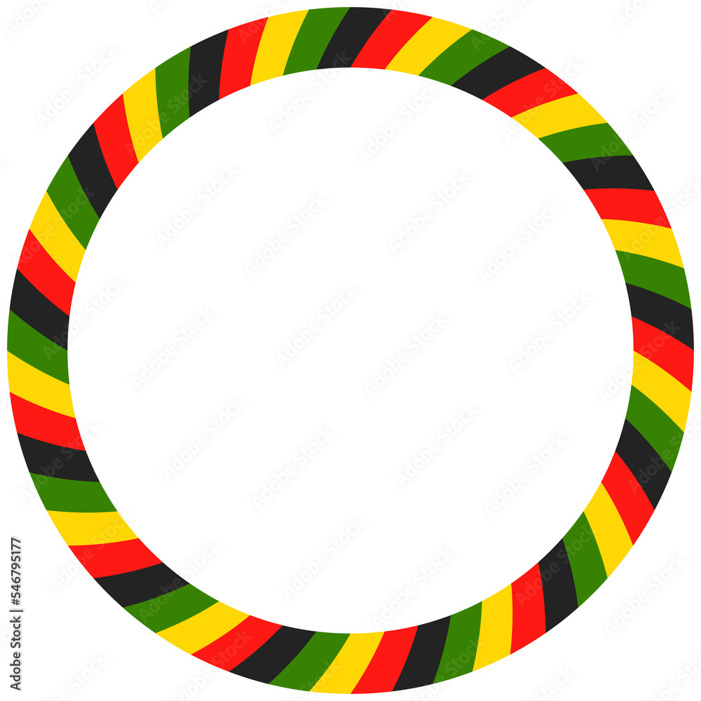Jamaican flag round frame. Circle frames with classic rasta reggae ...