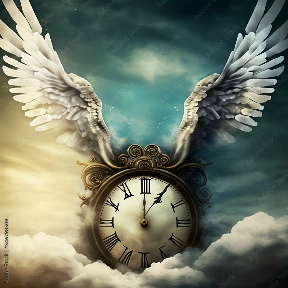Clock With Wings | Time Flies Concept | Created Using Midjourney and ...