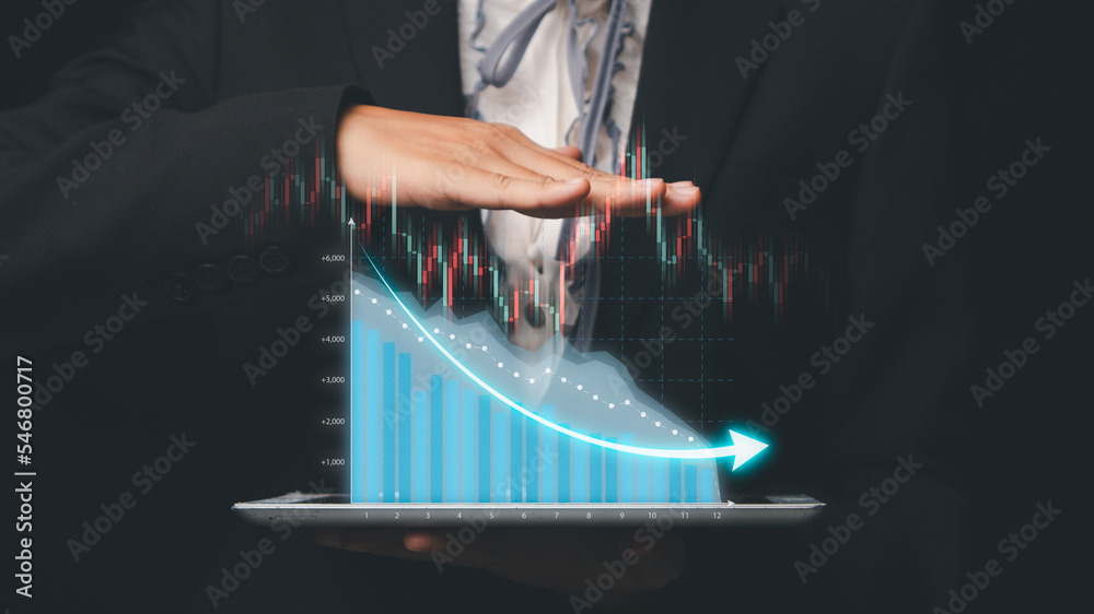 Cost reduction business finance concept, Business woman hand holding ... Cost reduction business finance concept, Business woman hand holding ...