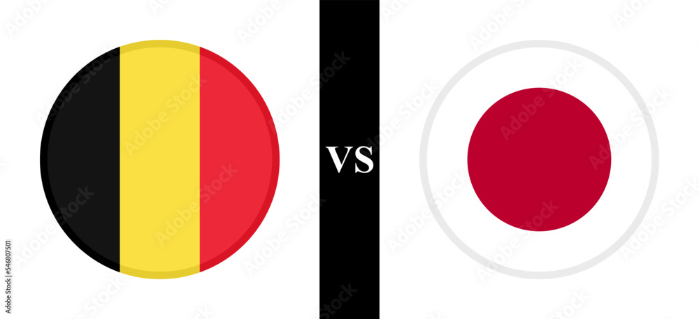 the concept of belgium vs japan. flags of belgian and japanese. vector ...