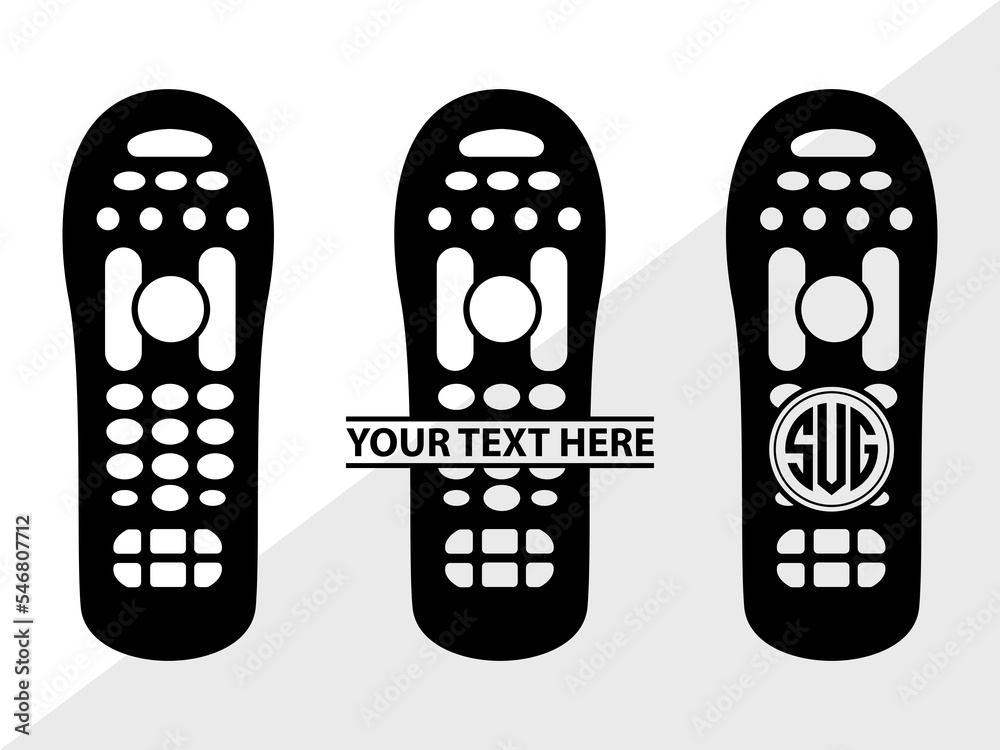 Remote Control Monogram, Remote Control Silhouette, Remote Svg, Tv ...