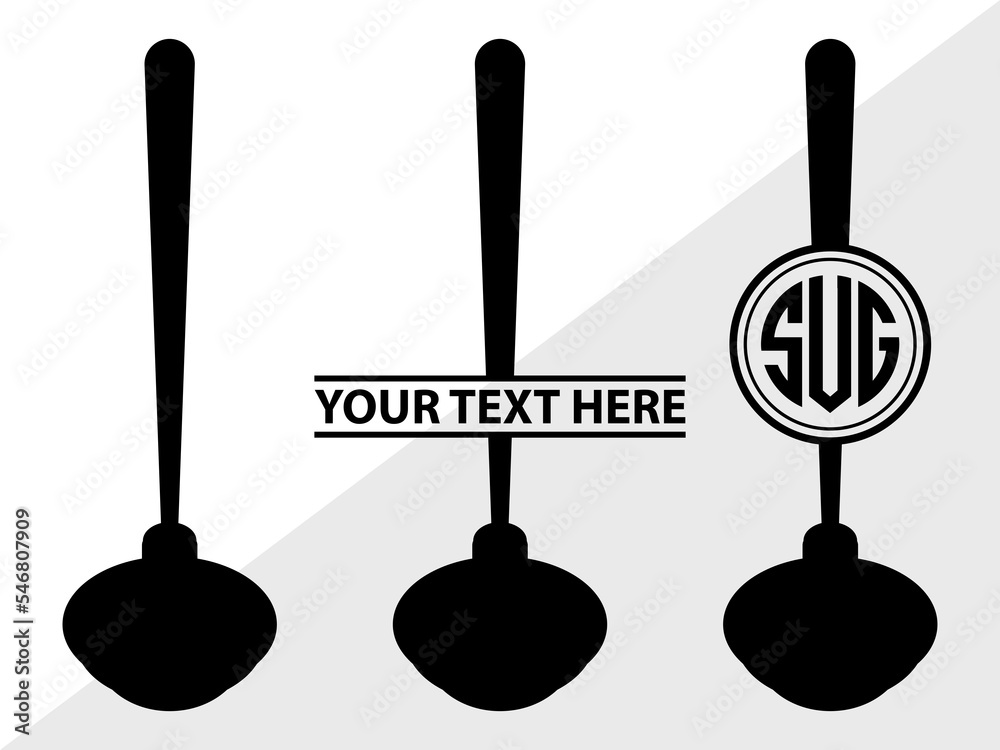 Rubber Plunger Monogram Rubber Plunger Silhouette Bathroom Svg 6420