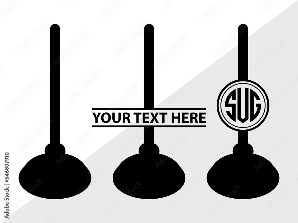 Rubber Plunger Monogram Rubber Plunger Silhouette Bathroom Svg 4781