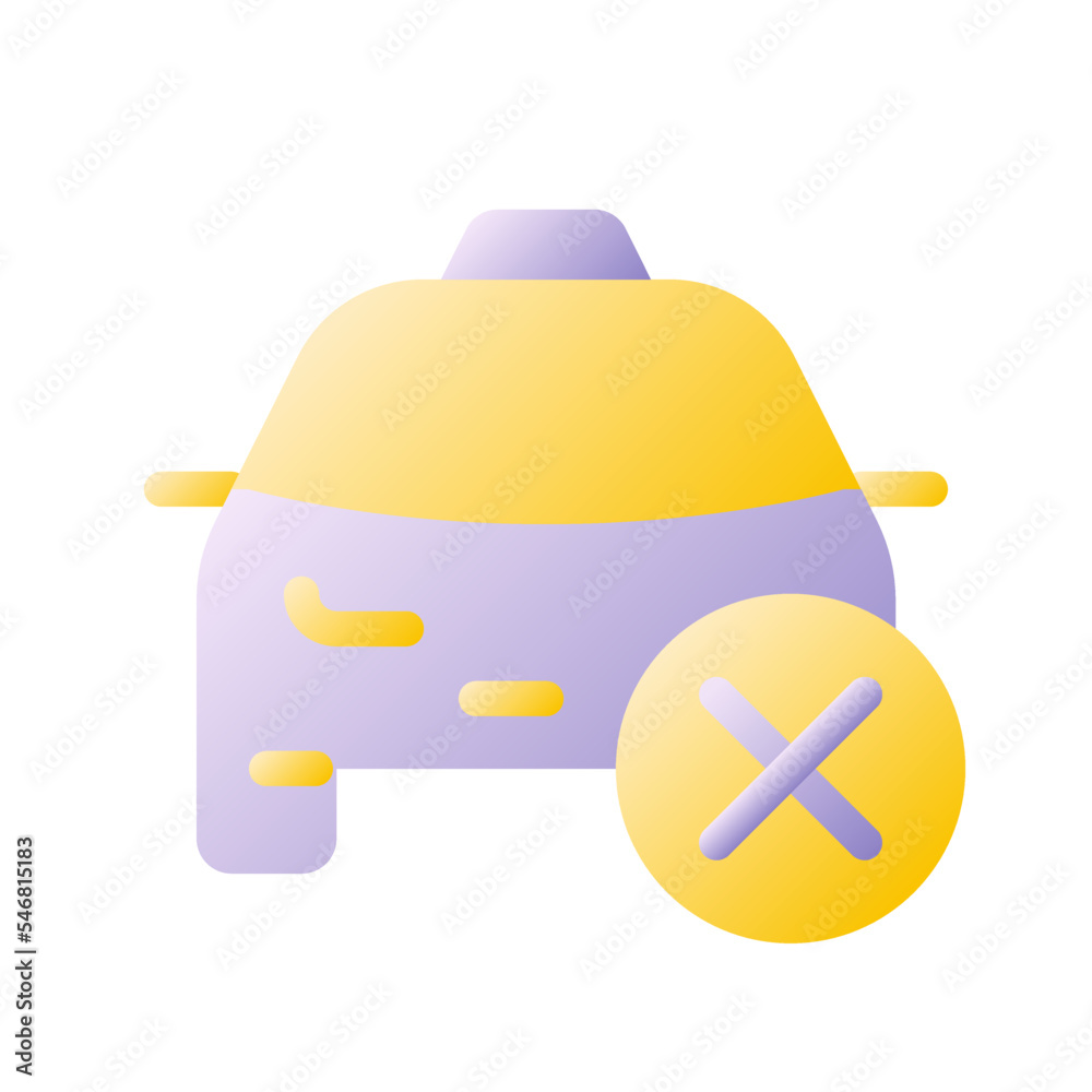 Rejected taxi order flat gradient two-color ui icon. Restricted access ...