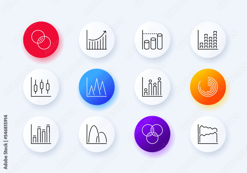 Infographic set icon. Analytics, charts, columns, tables, databases ...
