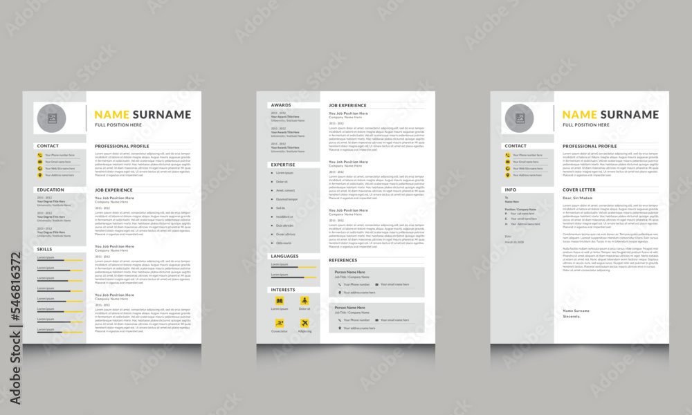 Creative and Modern Resume CV Template layout Vector for job ...