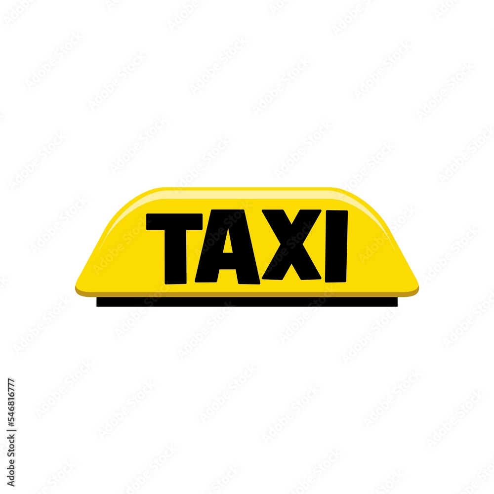 Taxi car roof sign. Taxi sign for car icon isolated on white background ...