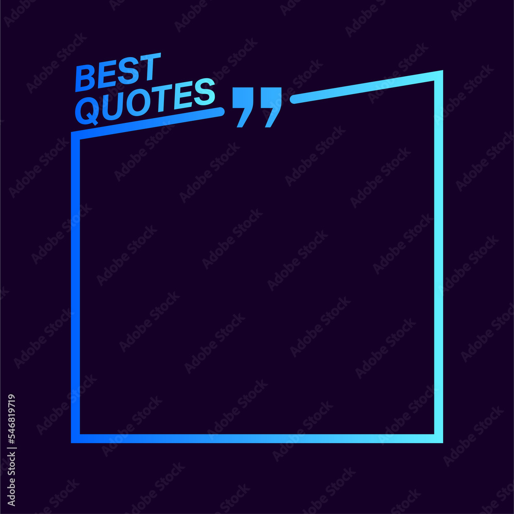 Quote text box square frame. Quotation bubble textbox design empty ...