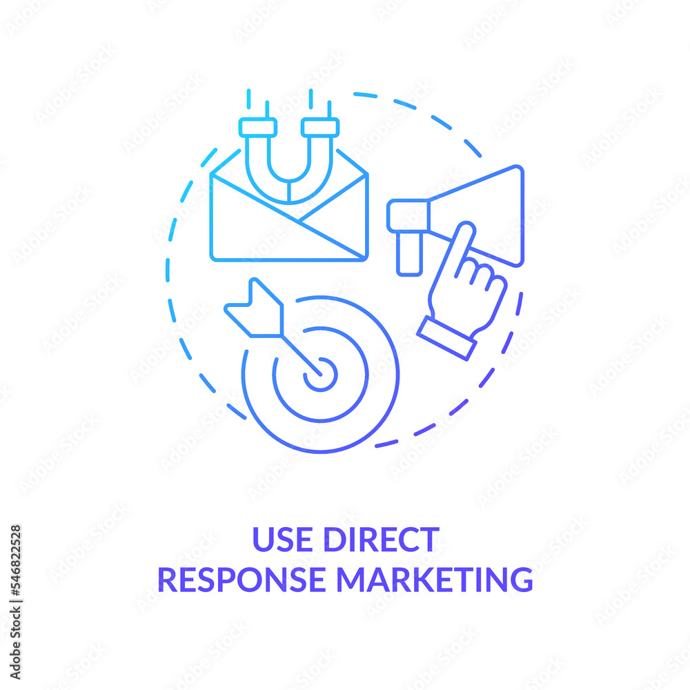 Use direct response marketing blue gradient concept icon. Business ...
