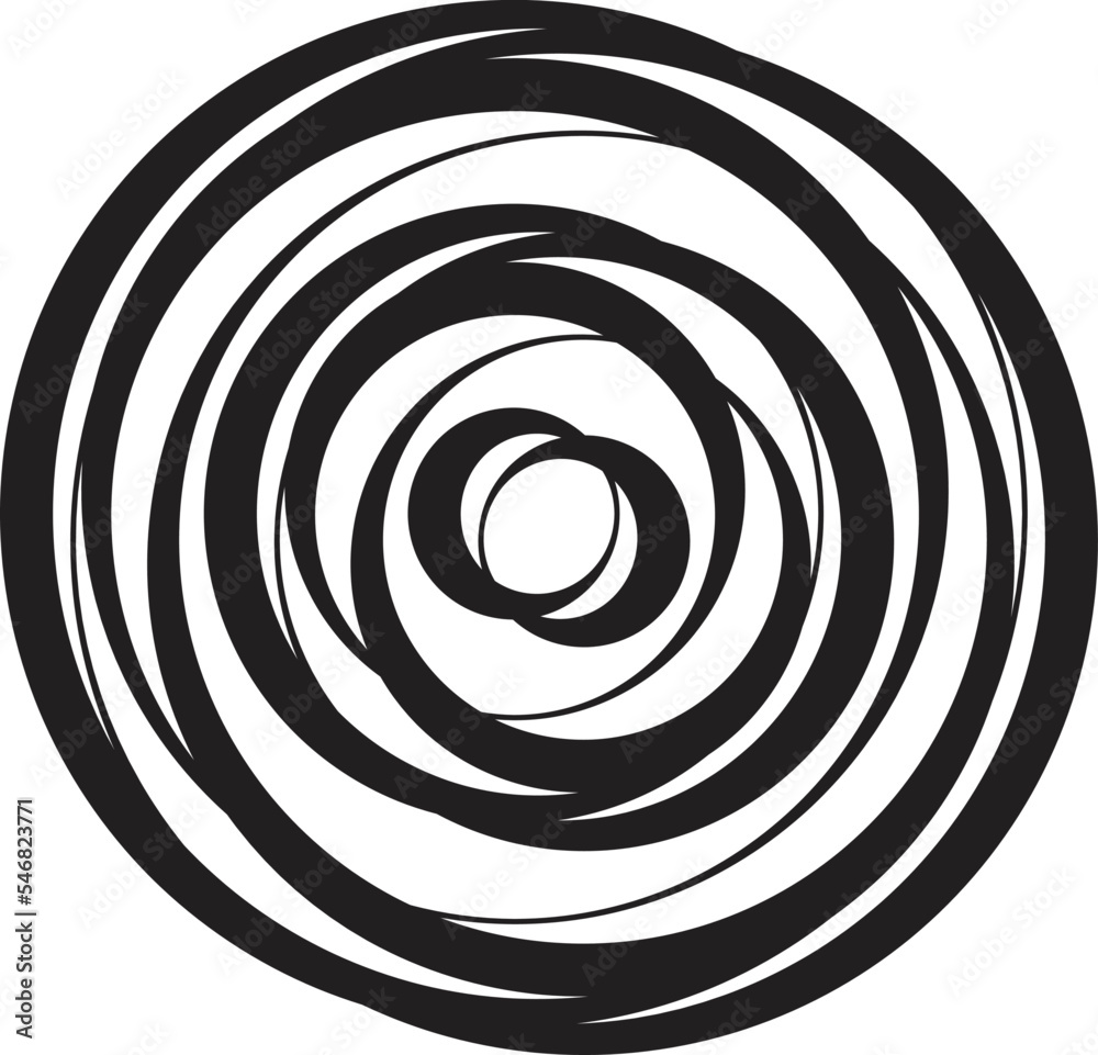 black thick halftone dotted circle speed lines. Abstract geometric ...