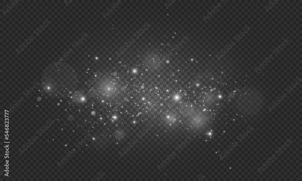 Sparkling magic dust particles. Glow light effect. The dust sparks and ...