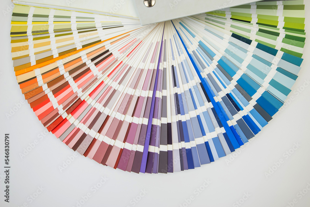 Color guide close up. Assortment of colors for design. Colors palette ...