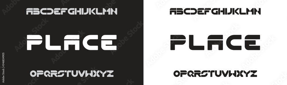 PLACE Elegant Modern alphabet letters font. Classic Tech Lettering ...