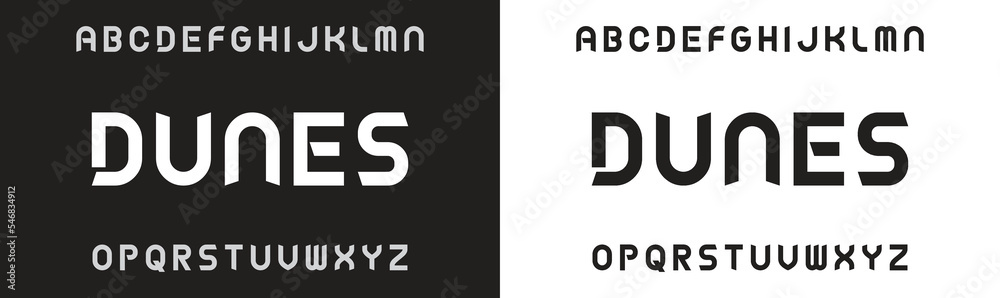DUNES Elegant Modern alphabet letters font. Classic Tech Lettering ...