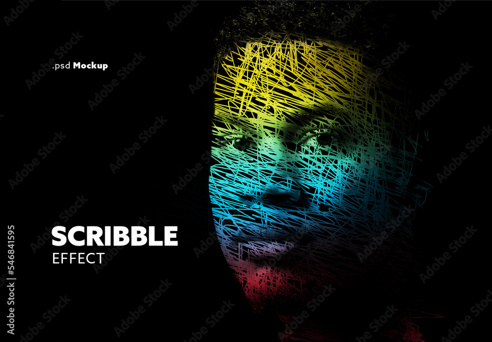 Scribble Photo Effect Stock Template | Adobe Stock