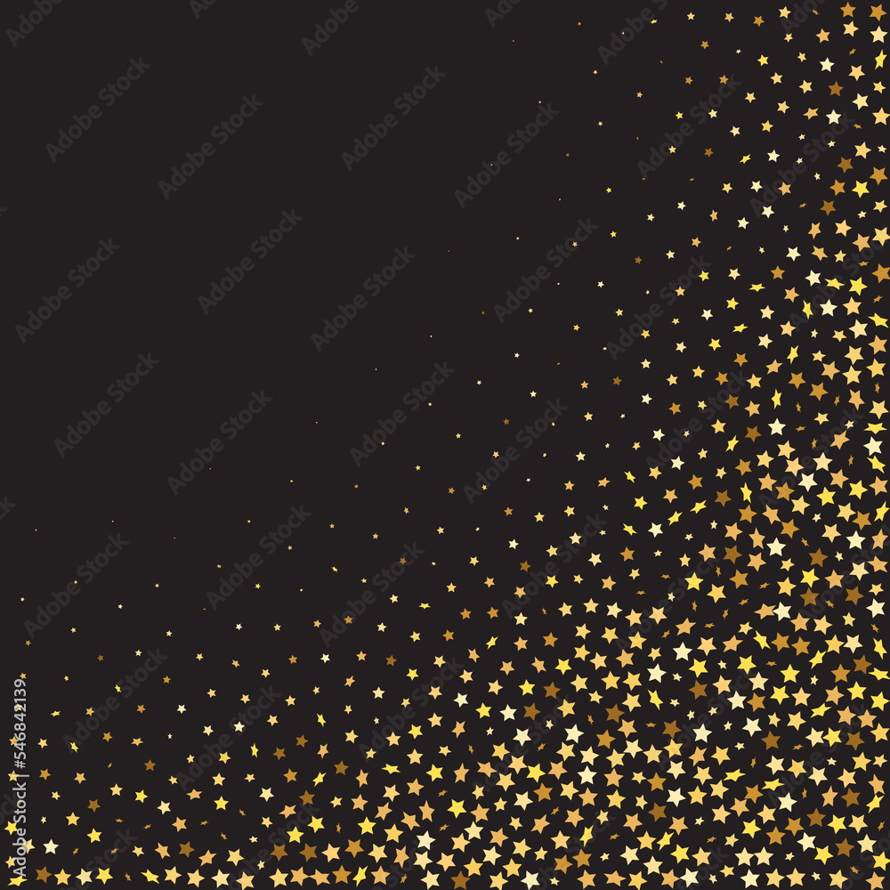 Star Sequin Confetti on Neon Purple Background. Isolated Flat Birthday Card. Golden Stars Banner ...