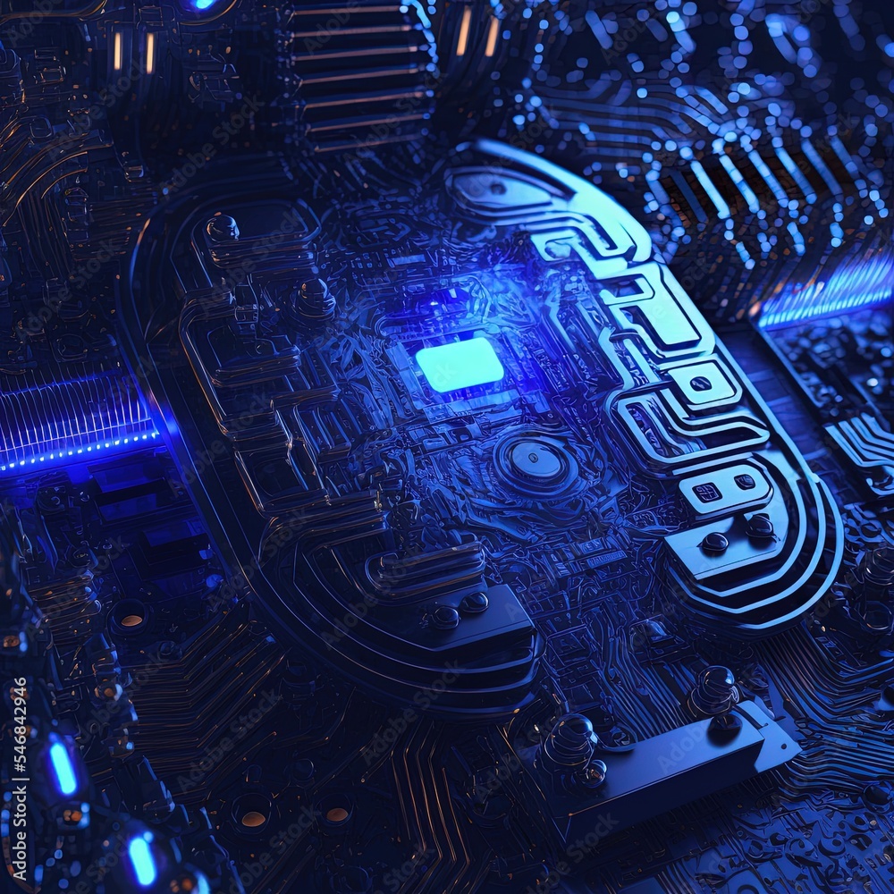 Abstract futuristic central computer Processors CPU concept ...