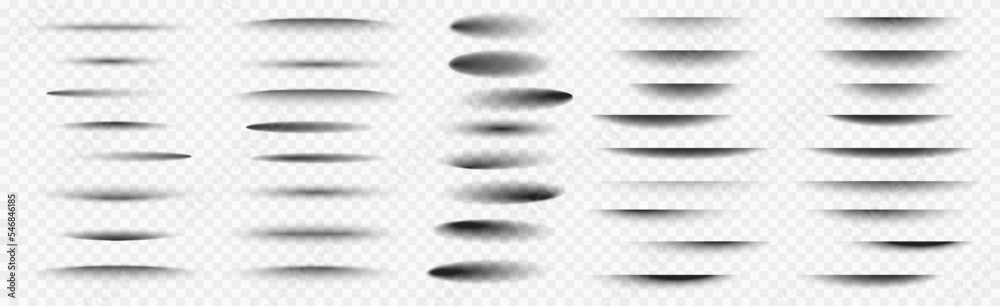 Set of realistic round shadow on transparent background. Stock Vector ...