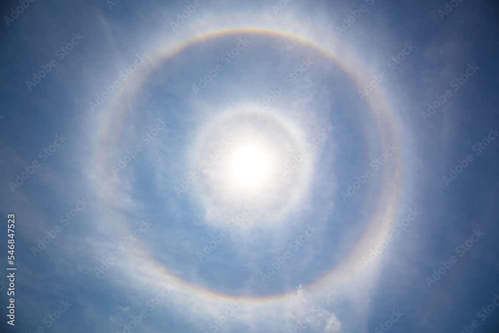 Abstract Natural bright sunlight sky background with light effect, Lens ...