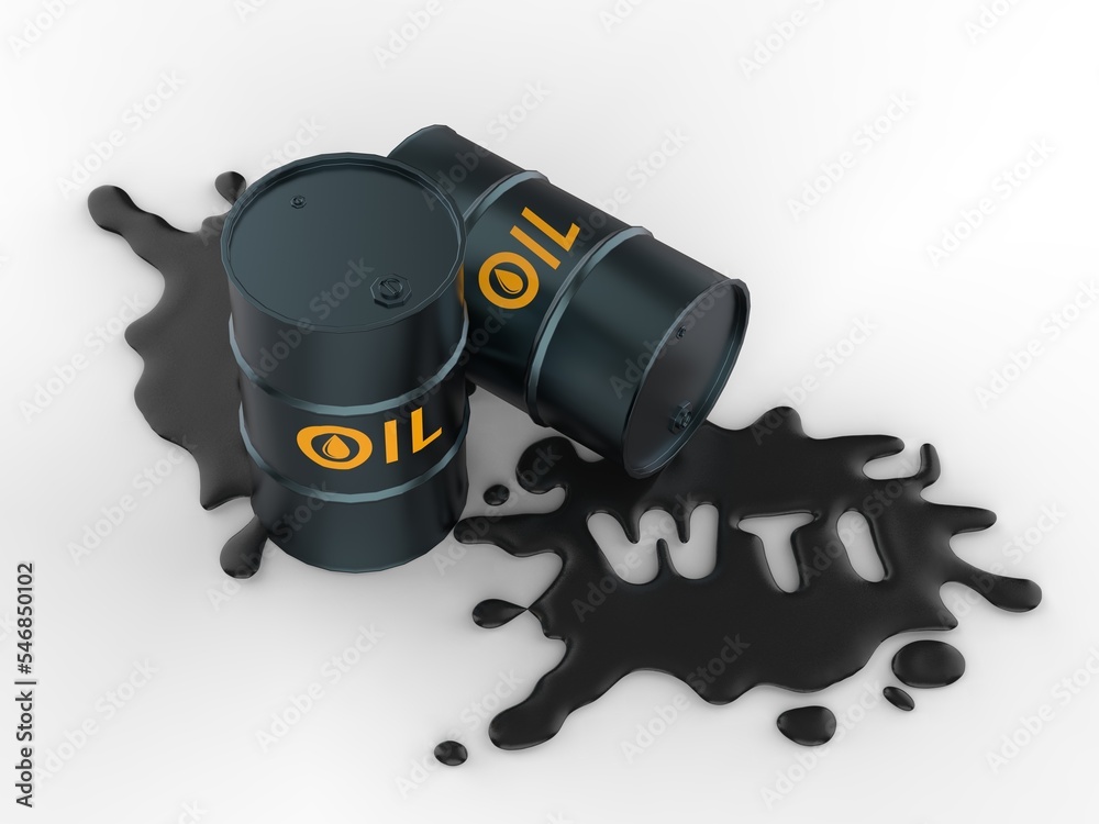 wti oil or black barrels on white background. wti crude oil stock ...