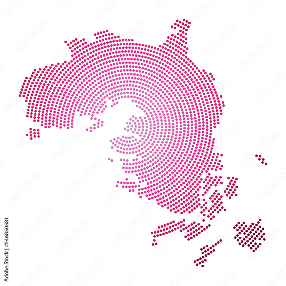 Bintan Island dotted map. Digital style shape of Bintan Island. Tech ...