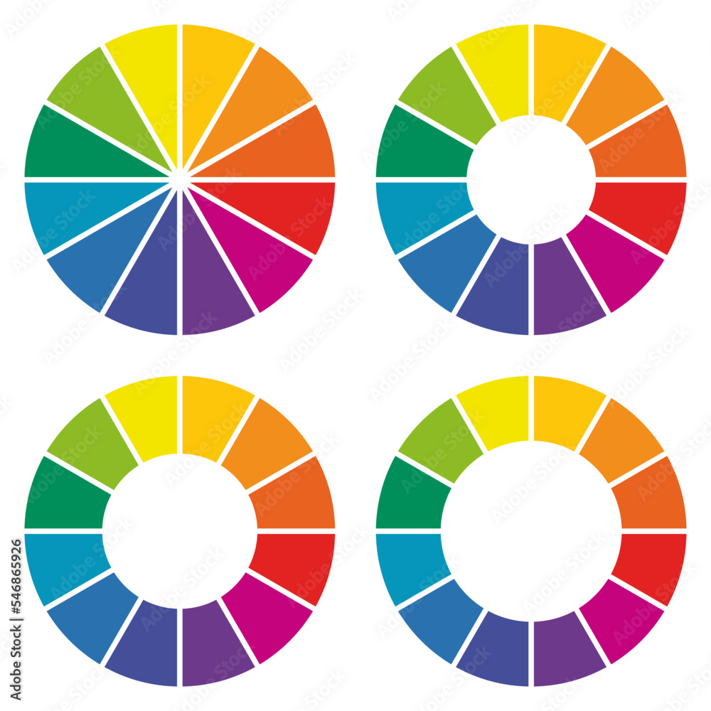 pie chart,colorful infographic templates,color circle with 12 colors ...