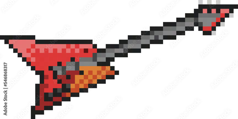 Red electric guitar pixel art Stock Vector | Adobe Stock