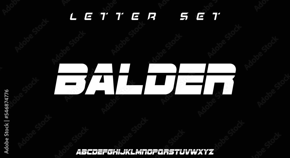 BALDER Sports minimal tech font letter set. Luxury vector typeface for ...