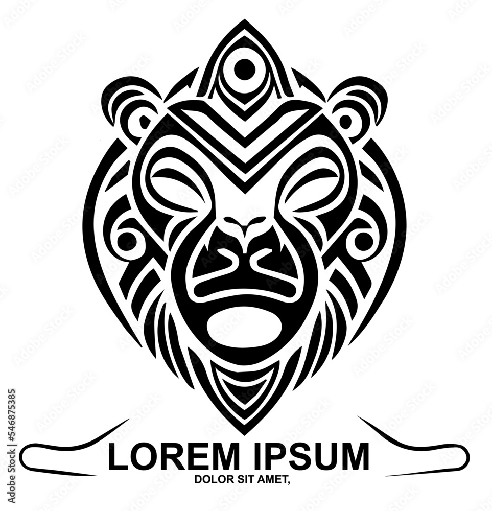 tattoo logo design tribal lion tribal tattoo Mayan Inca Aztec ...