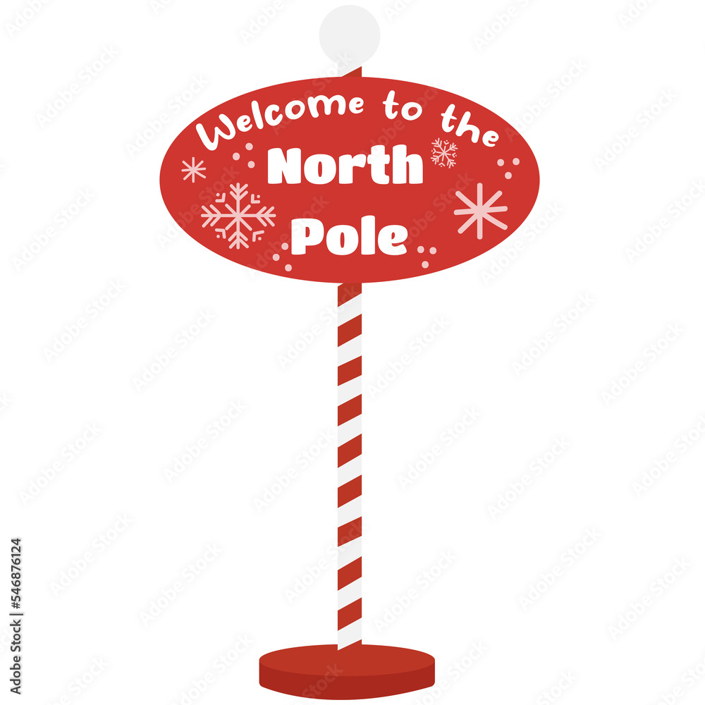 Vector illustration of North Pole Sign Stock Illustration | Adobe Stock
