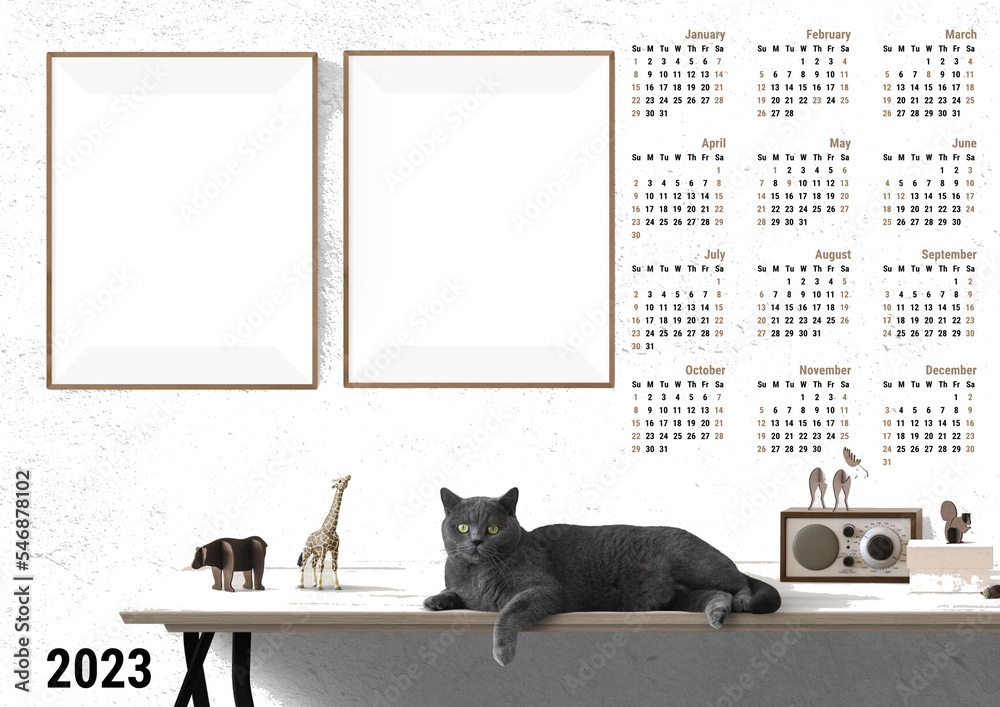 2023 Calendar PDF Calendar Template Add Your Photos Stock Photo | Adobe ...