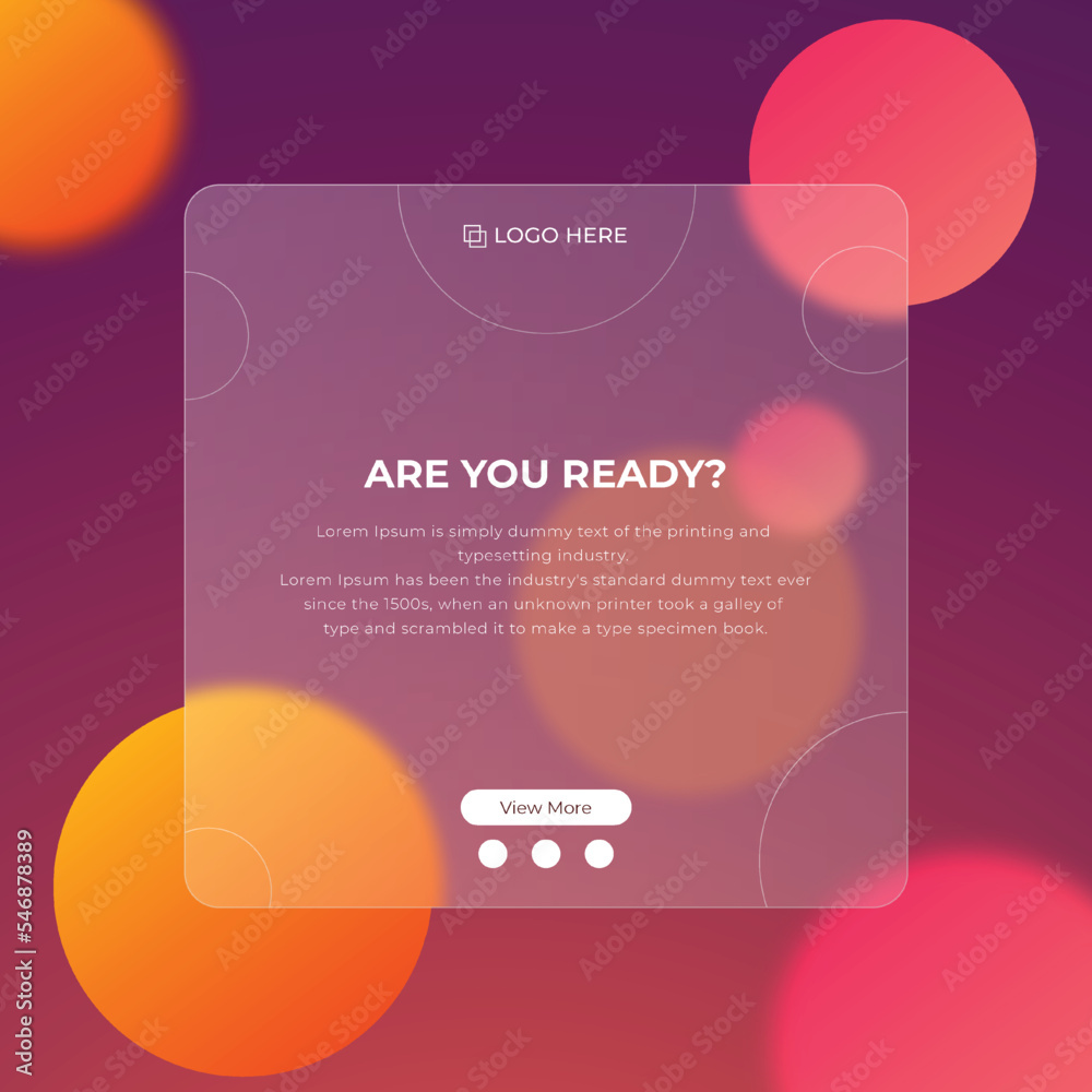 Glassmorphism concept with 3d geometric shapes. Frosted glass effect ...