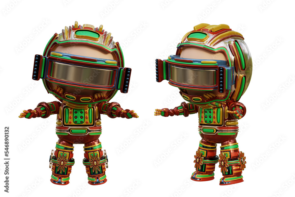 3D RENDERING PNG ILLUSTRATION. CUTE DESIGN ROBOT CYBORG ANDROID ...