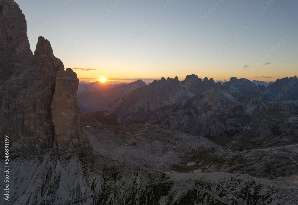 Rocky mountains in sunset sky Stock Photo | Adobe Stock