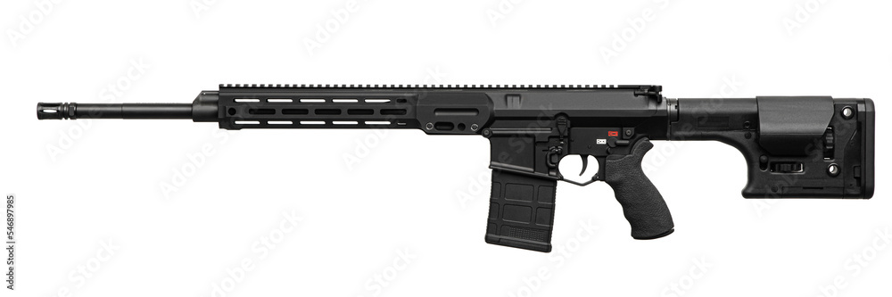 Modern automatic rifle isolated on white background. Weapons for police ...