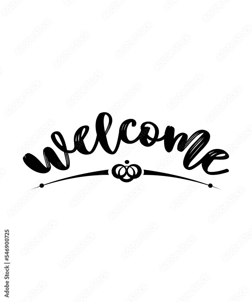 Welcome svg bundle hand lettered | welcome sign svg | welcome to our ...