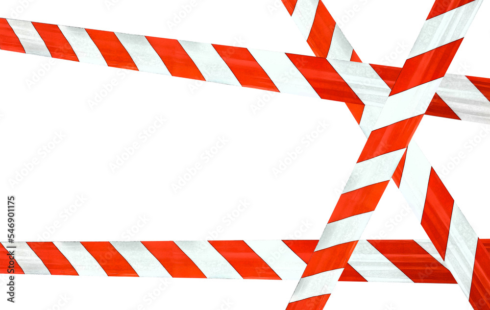 Illustration of crossed red and white lines of barrier cross tape ...