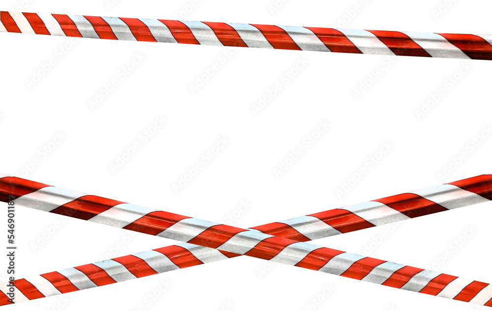 Illustration of crossed red and white lines of barrier cross tape ...