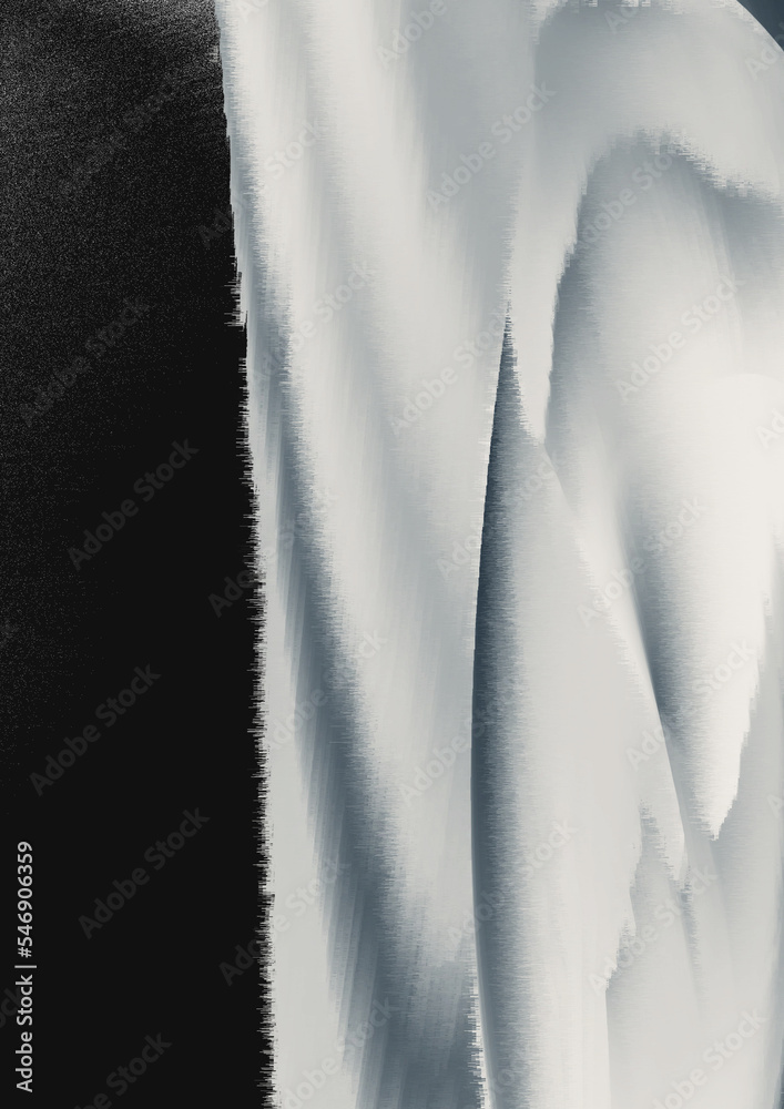 Graphisme abstrait noir et blanc en volumes de pixels Stock ...