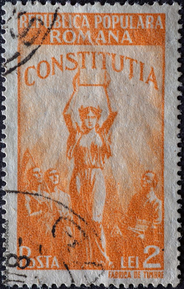 Foto de ROMANIA - CIRCA 1948: a postage stamp from Romania , showing an ...